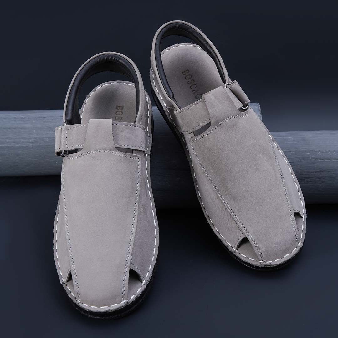 Lt. Grey Peshawari Chappal For Men